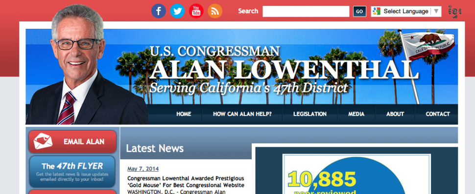 Representative Alan Lowenthal Honored for Best Congressional Website ...