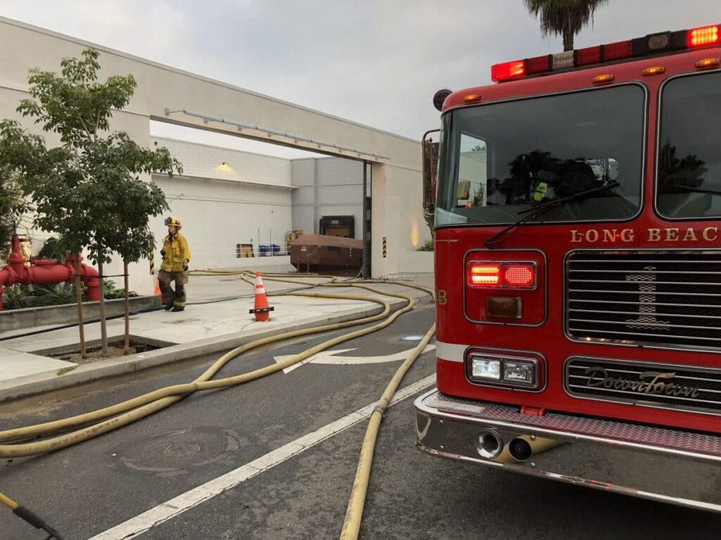 Truck backs into hydrant, flooding Downtown loading dock • Long Beach ...