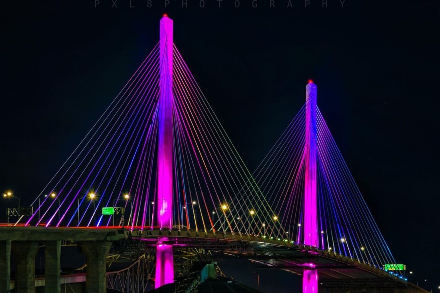 New bridge at Port of Long Beach will light up for the first time ...