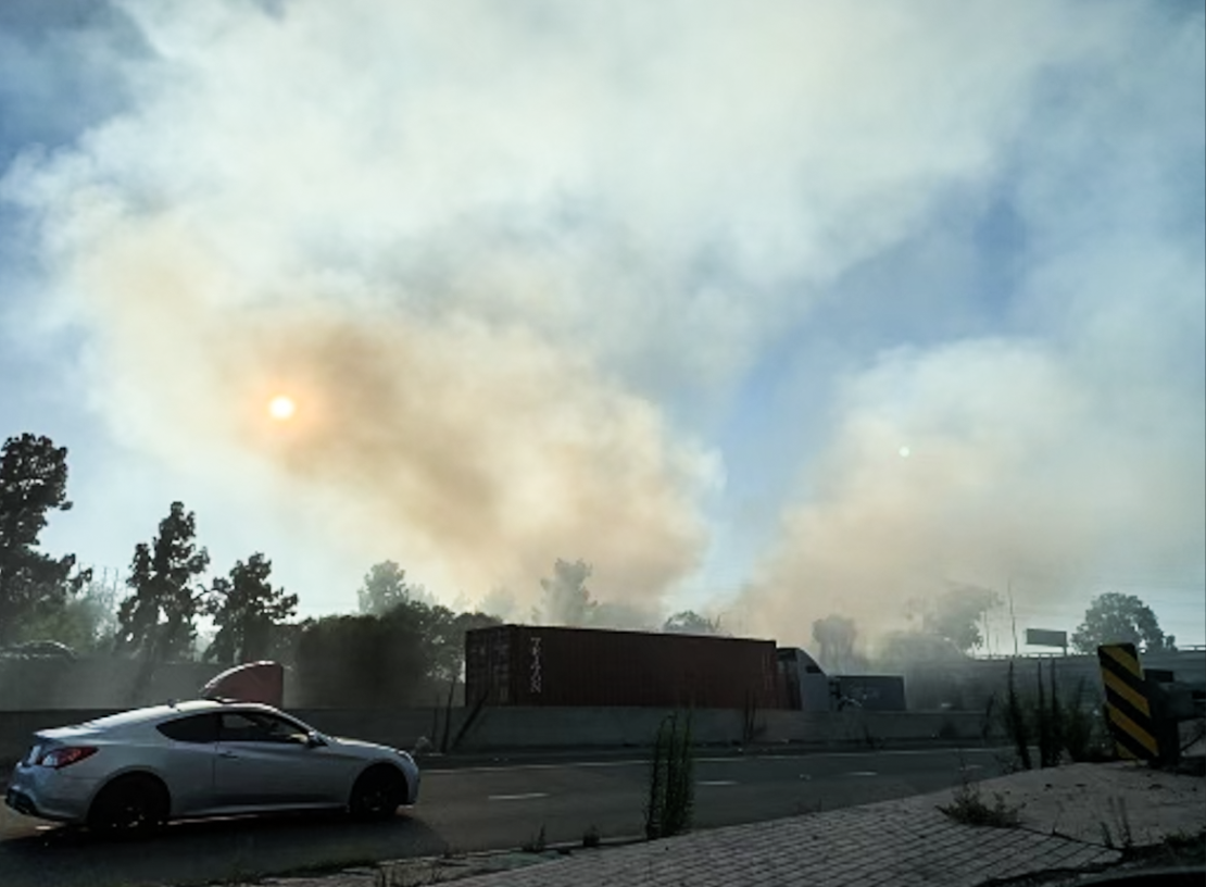 Firefighters battle brush fire near 405 to 710 freeway interchange ...