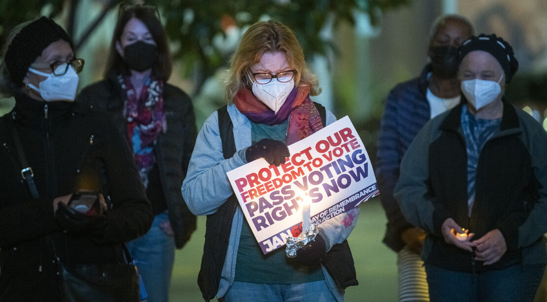 Vigil held in Downtown Long Beach in remembrance of Jan. 6 attacks in ...