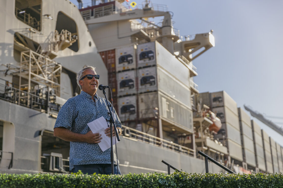 New LNG-powered ship christened at Port of Long Beach's Pier A • Long ...