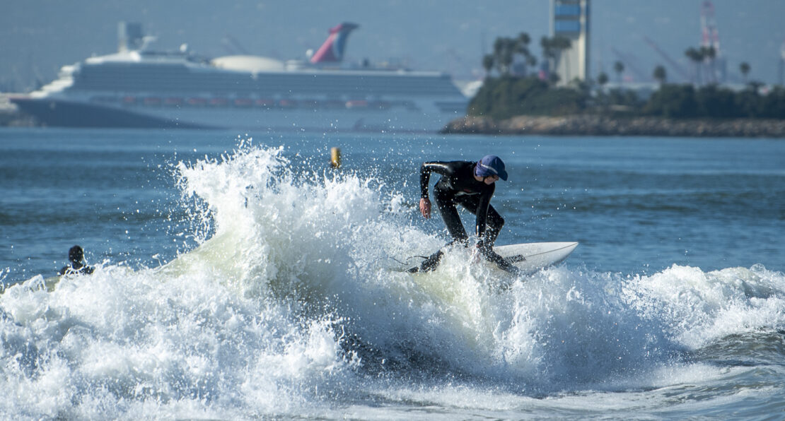 Photos: Local surfers take on rare waves in Long Beach • Long Beach ...