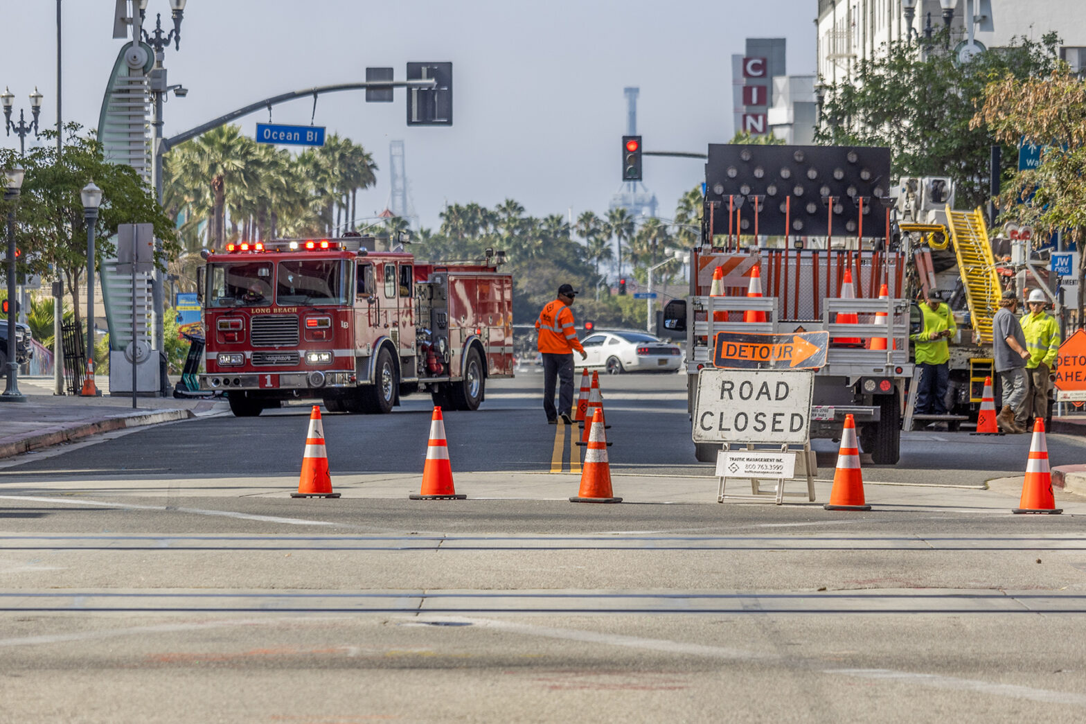 Crews extinguish underground electrical fire in Downtown • Long Beach ...