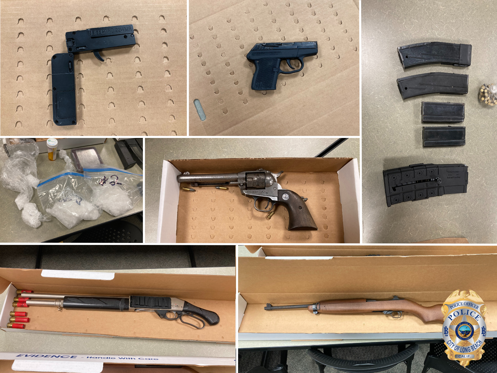 Police seize cache of guns, ammo from suspect who threatened man, LBPD ...