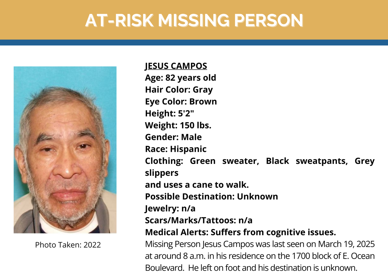 Long Beach police ask for help finding missing 82-year-old man • Long Beach Post News