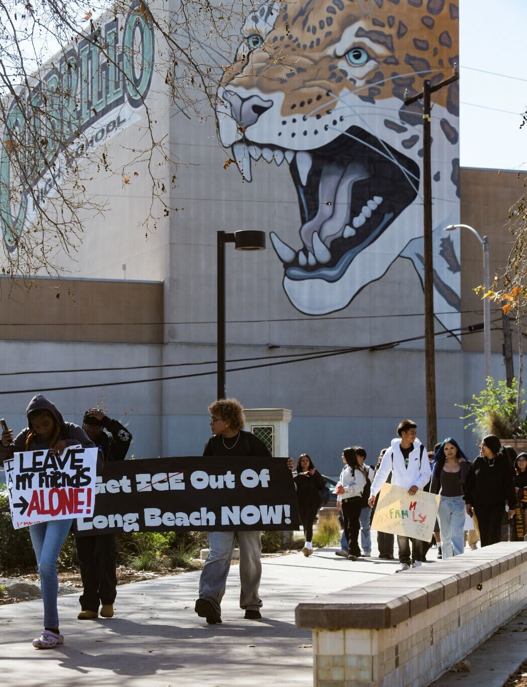 Long Beach students walk out as part of nationwide anti-ICE protest ...