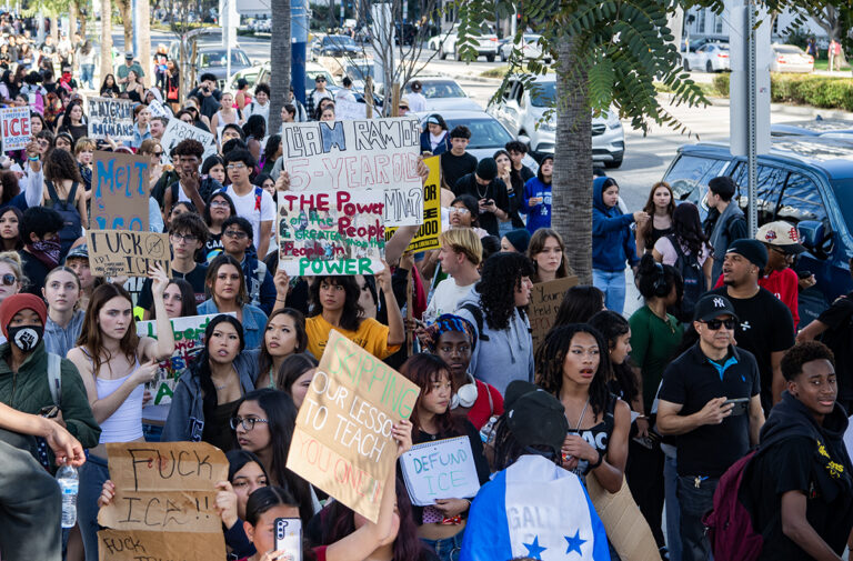 Long Beach students walk out as part of nationwide anti-ICE protest ...